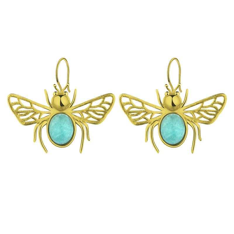 Amazonite Honeybee - Handmade Dangle Earrings – MetalVoque