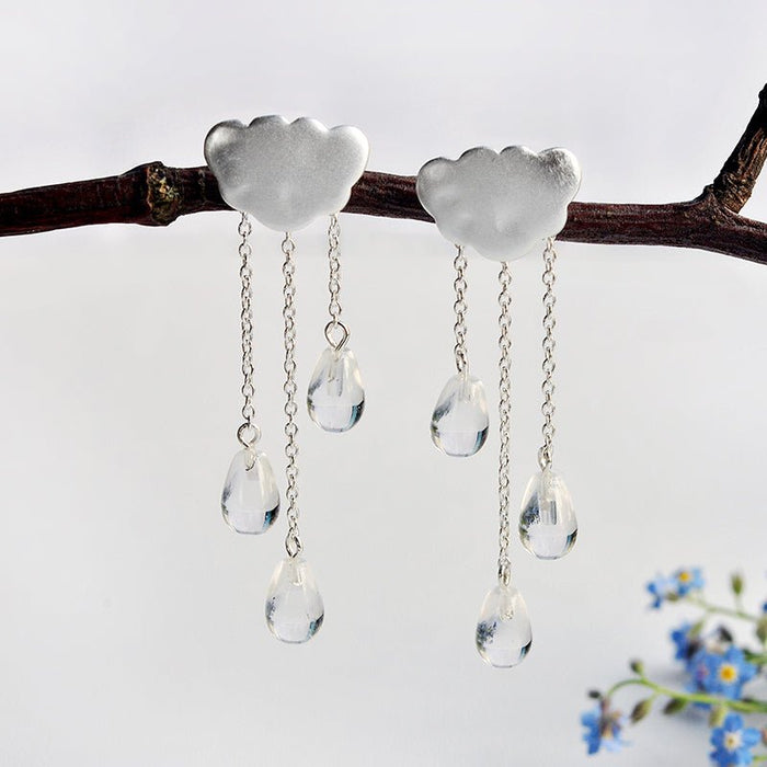 Rainy Cloud - Handmade Rain Drop Earrings – MetalVoque